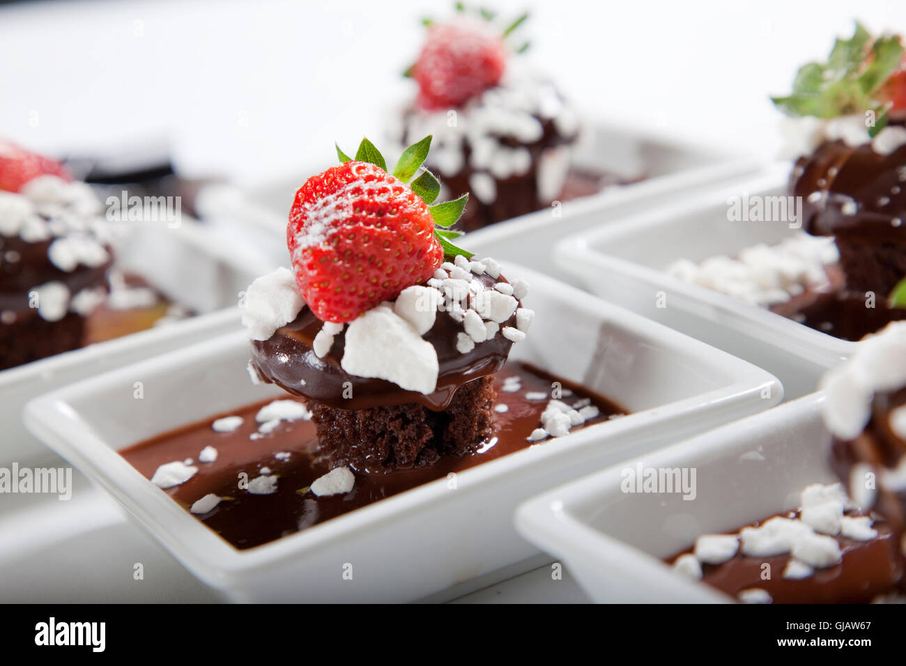 chocolate mudcake with strawberry Stock Photo - Alamy