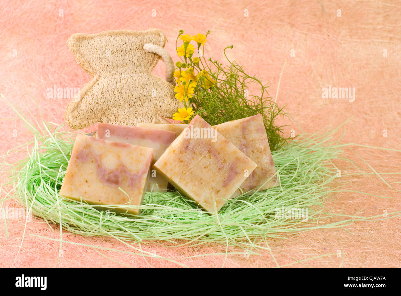 homemade soap, decoration with flowers Stock Photo - Alamy