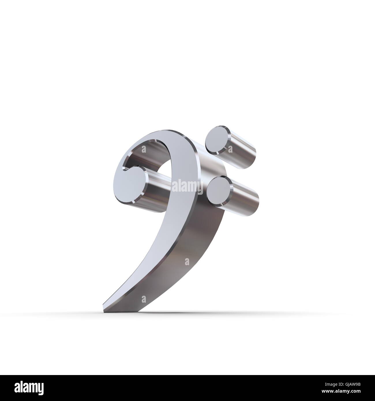 Shiny Metal Bass Clef Stock Photo - Alamy