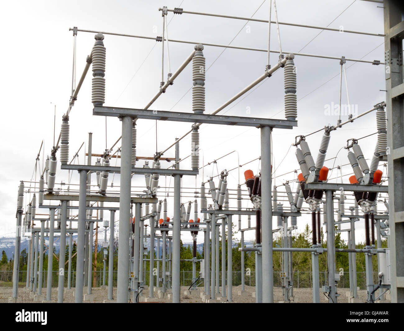 High-voltage transformer substation Stock Photo - Alamy