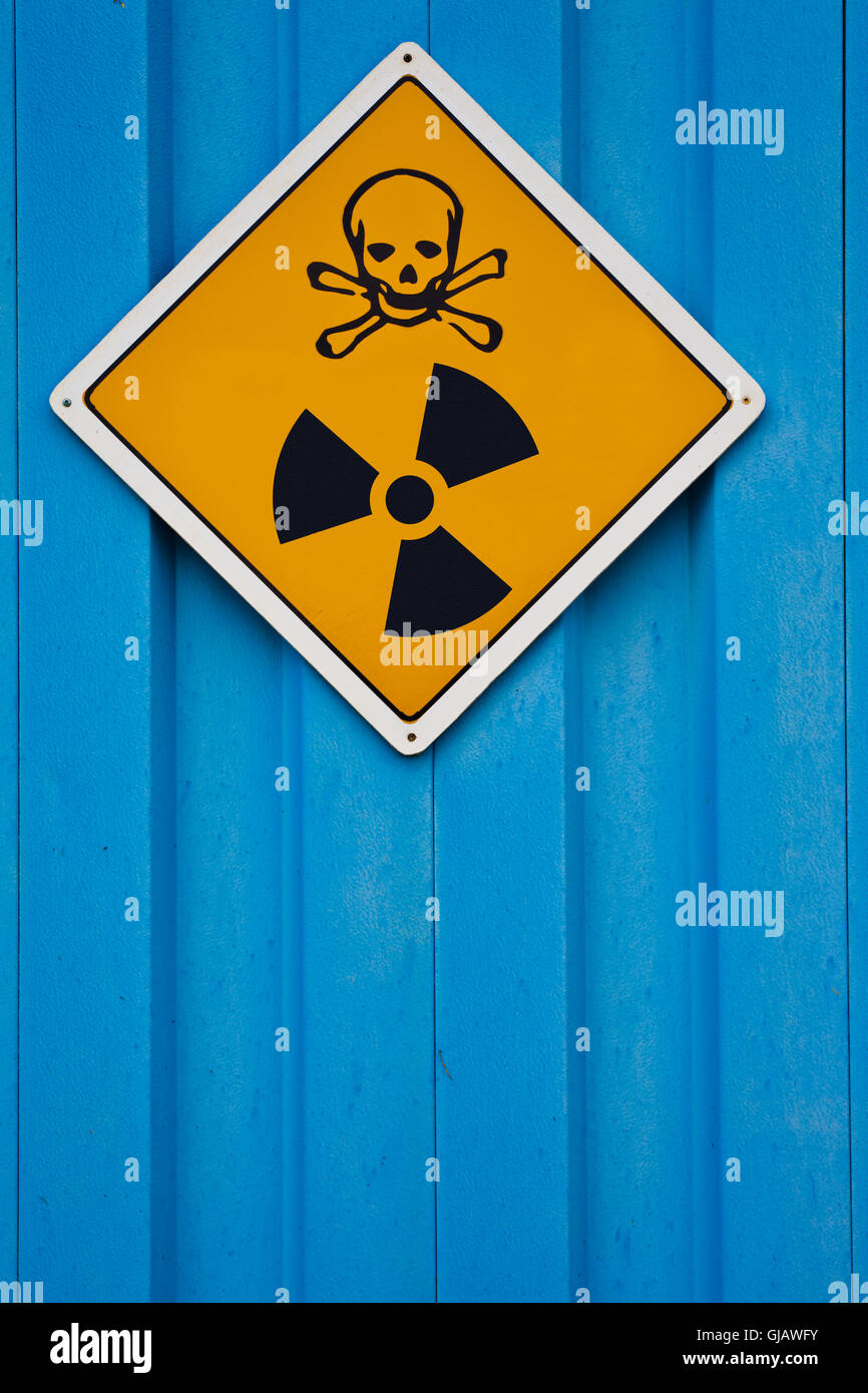Deadly radiation warning sign Stock Photo - Alamy