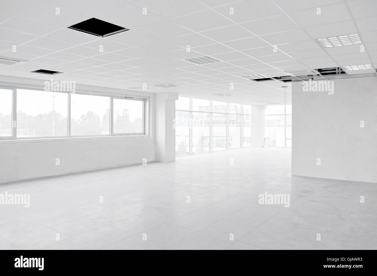 Empty interior white office Stock Photo - Alamy
