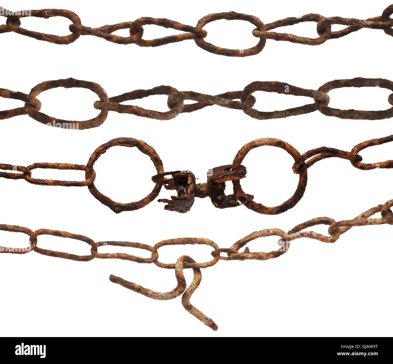 very old rusty chain isolated on a white background Stock Photo - Alamy