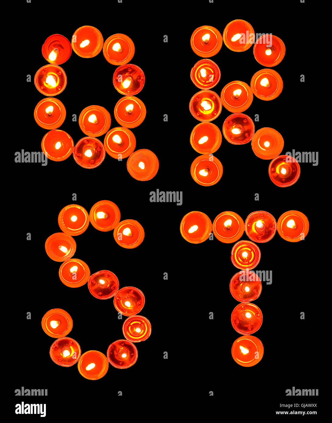 Isolated Candle light alphabet series Stock Photo - Alamy