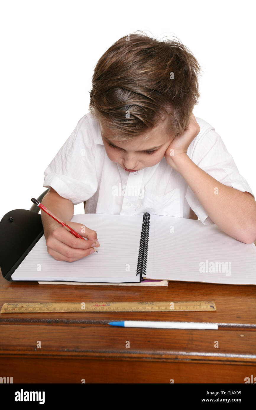 Child doing schoolwork Stock Photo - Alamy