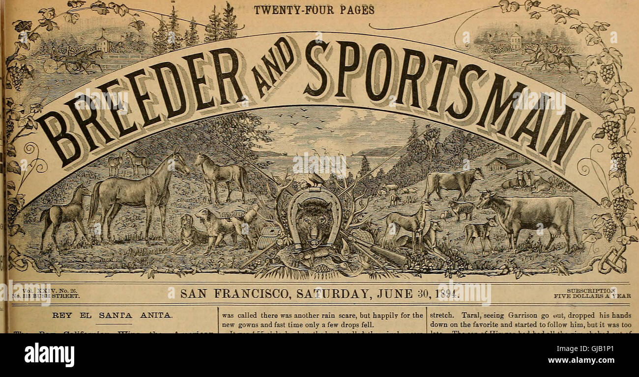 *Breeder and Sportsman* from 1894 focuses on breeding practices and ...