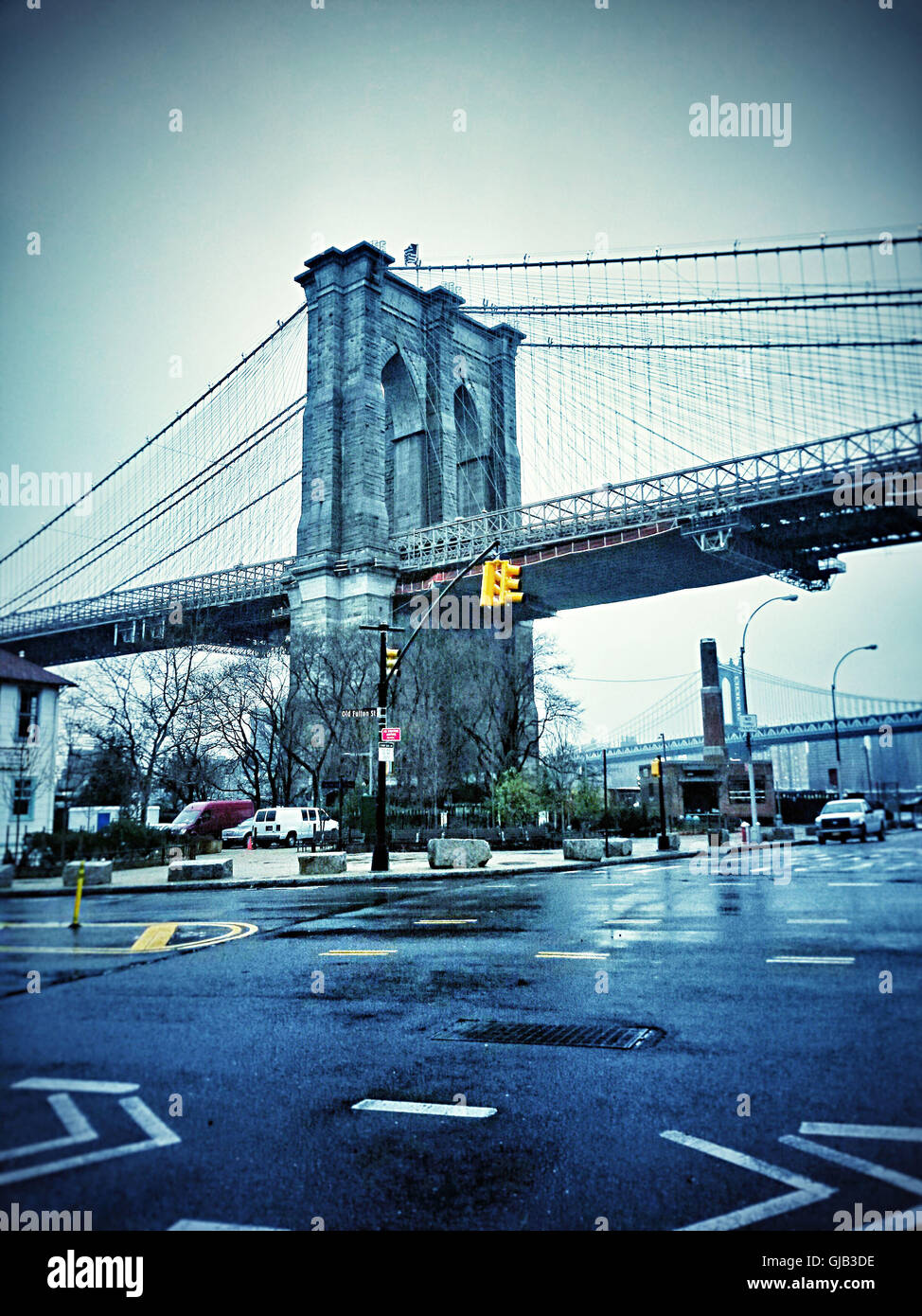 Brooklyn Bridge, junction, New York City Stock Photo - Alamy