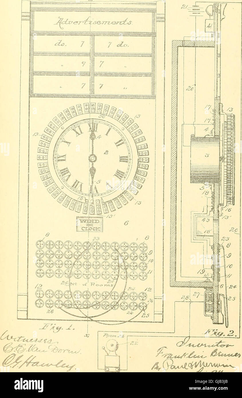 U.S. patents covering time keeping mechanisms (1892 Stock Photo - Alamy