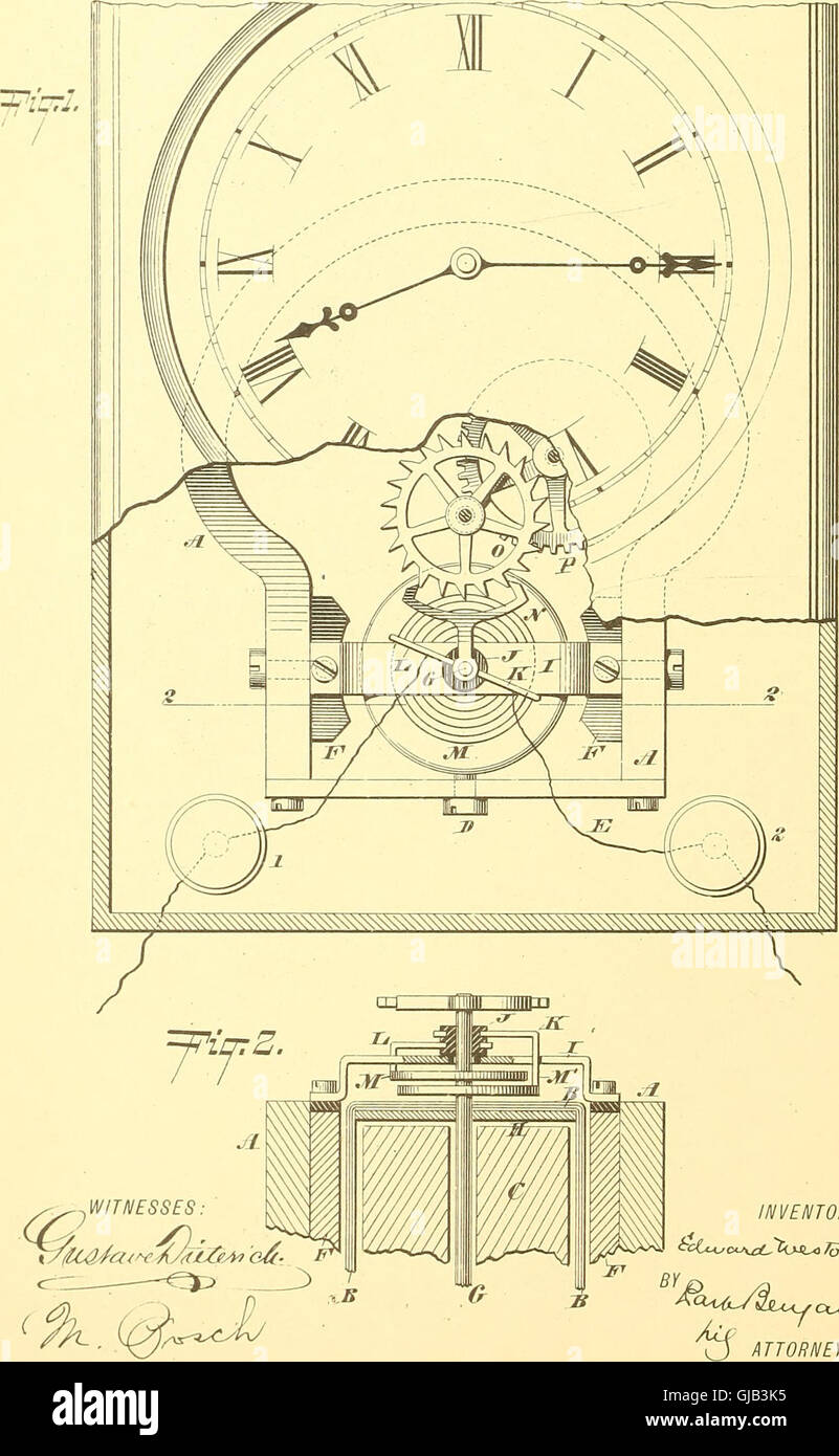 U.S. patents covering time keeping mechanisms (1892 Stock Photo - Alamy