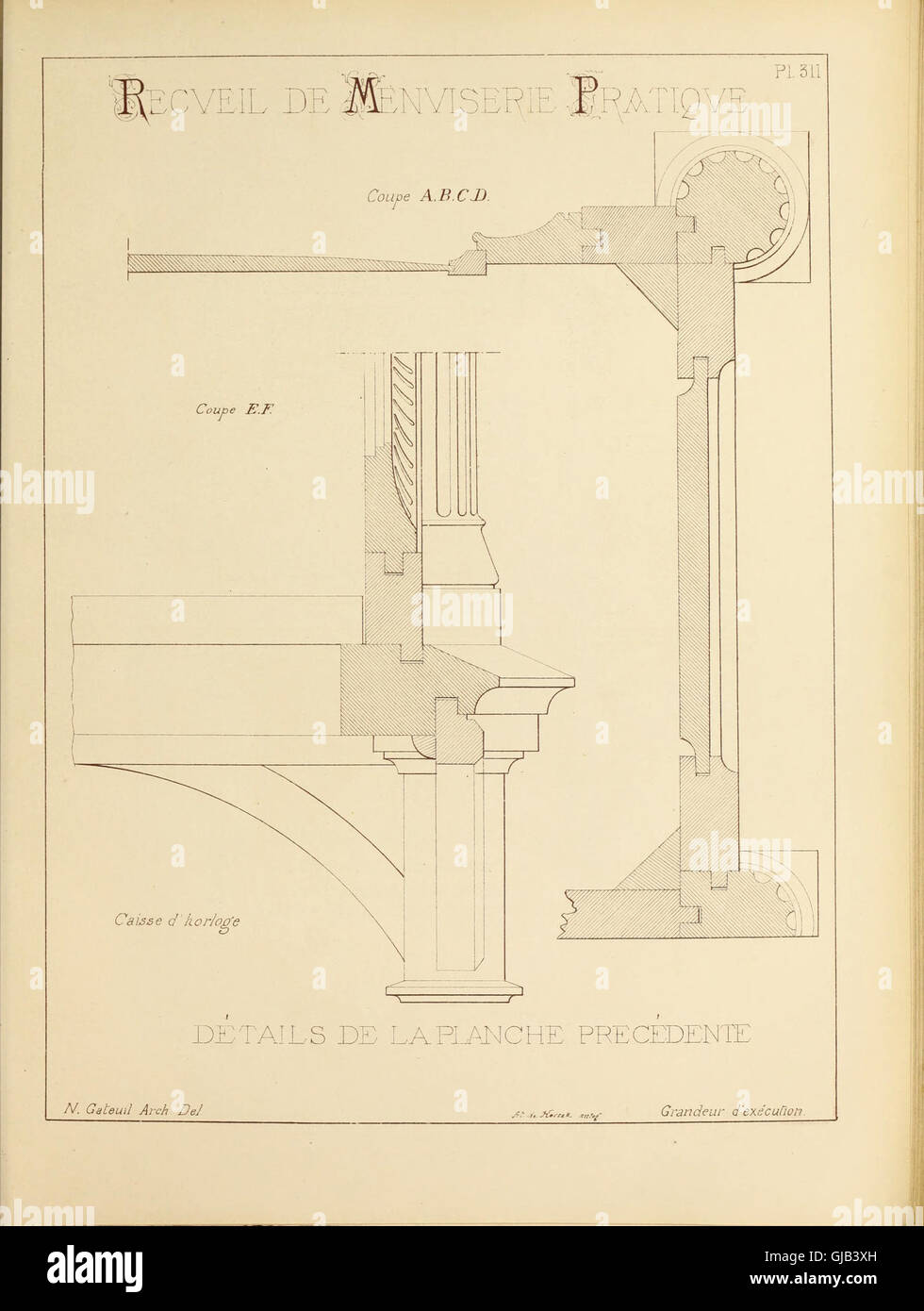 An 1858 French guide on practical carpentry, featuring detailed ...