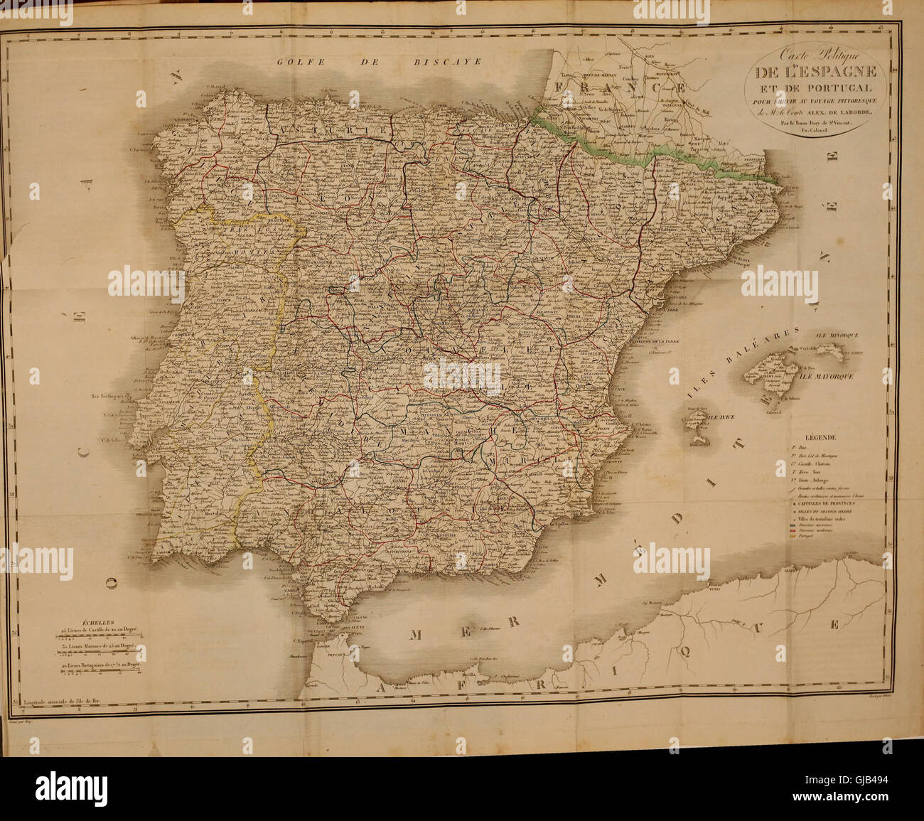 A 1823 travel guide titled 'Guide du Voyageur en Espagne', offering ...