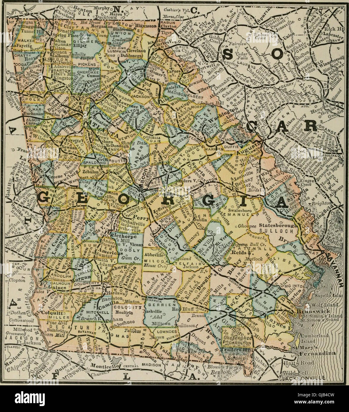 This 1884 atlas presents detailed maps of the United States and the ...