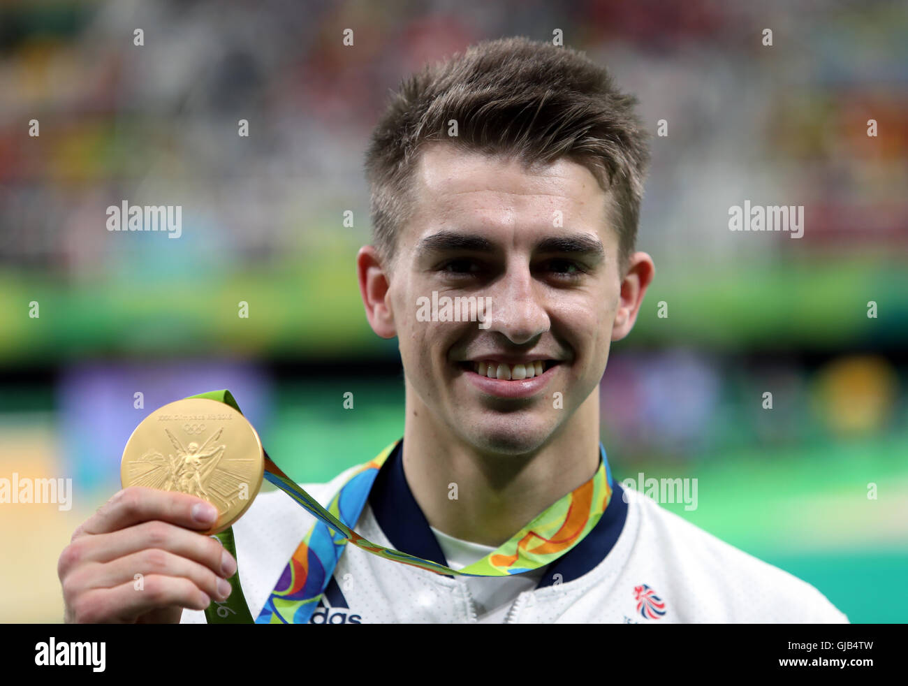 Great Britain's Max Whitlock celebrates winning a gold medal following ...