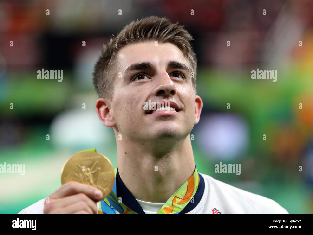 Great Britain's Max Whitlock celebrates winning a gold medal following ...