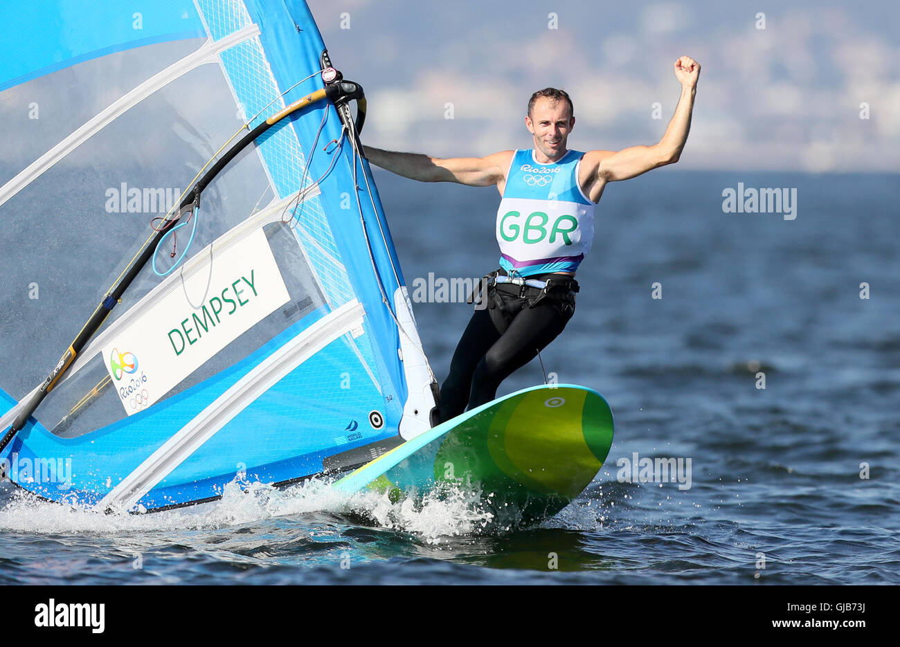 Great Britain's Nick Dempsey celebrates winning Silver during the Men's ...