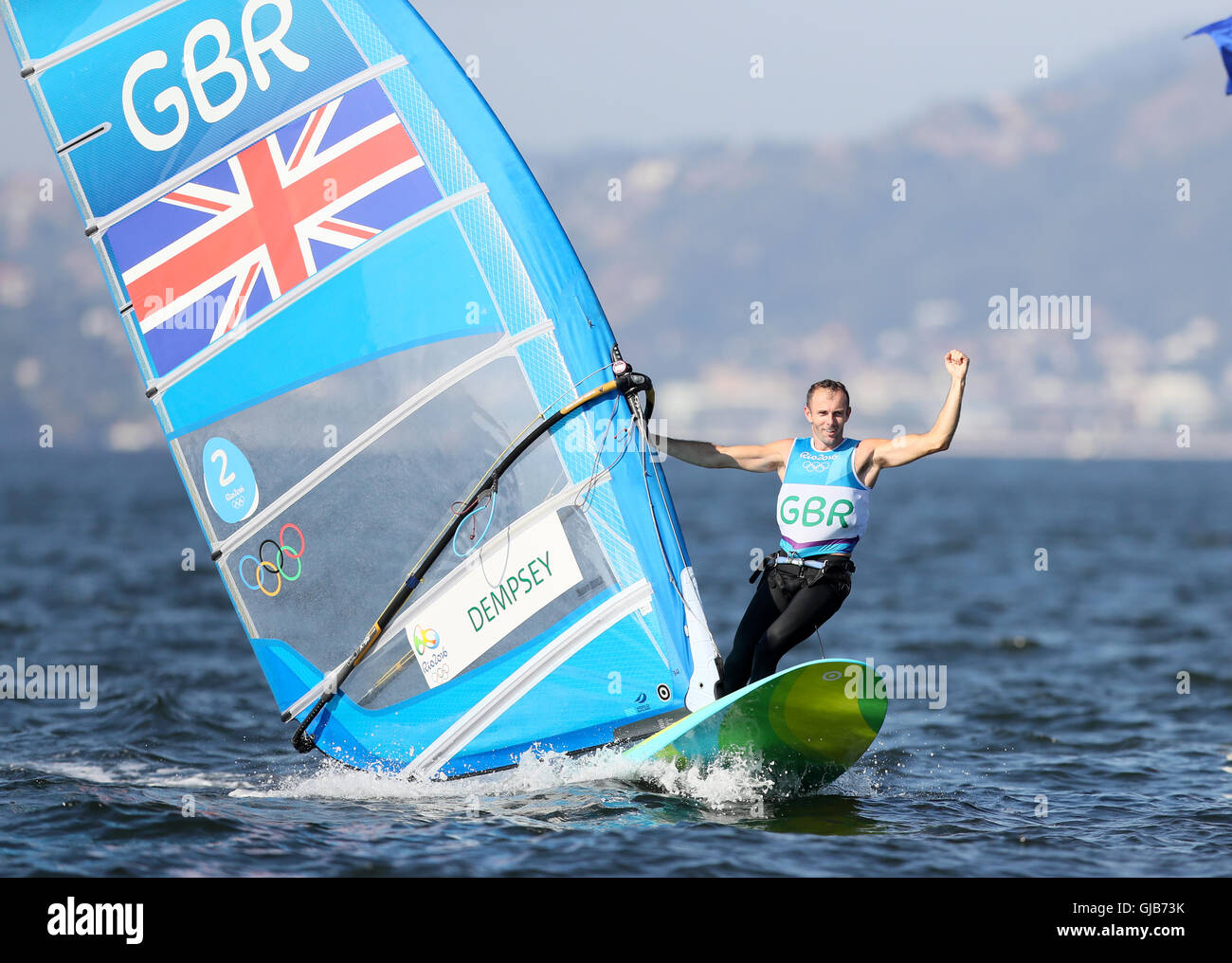 Great Britain's Nick Dempsey celebrates winning Silver during the Men's ...