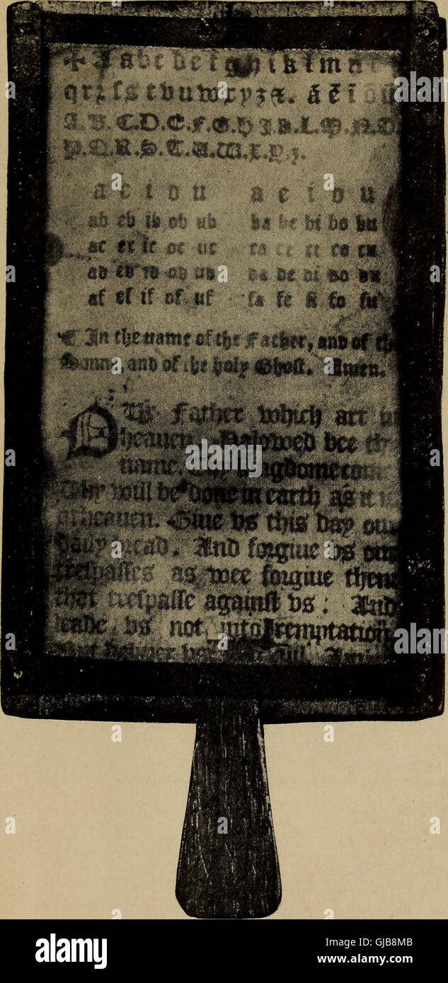 A 1916 study on the use of the hornbook in early American education ...