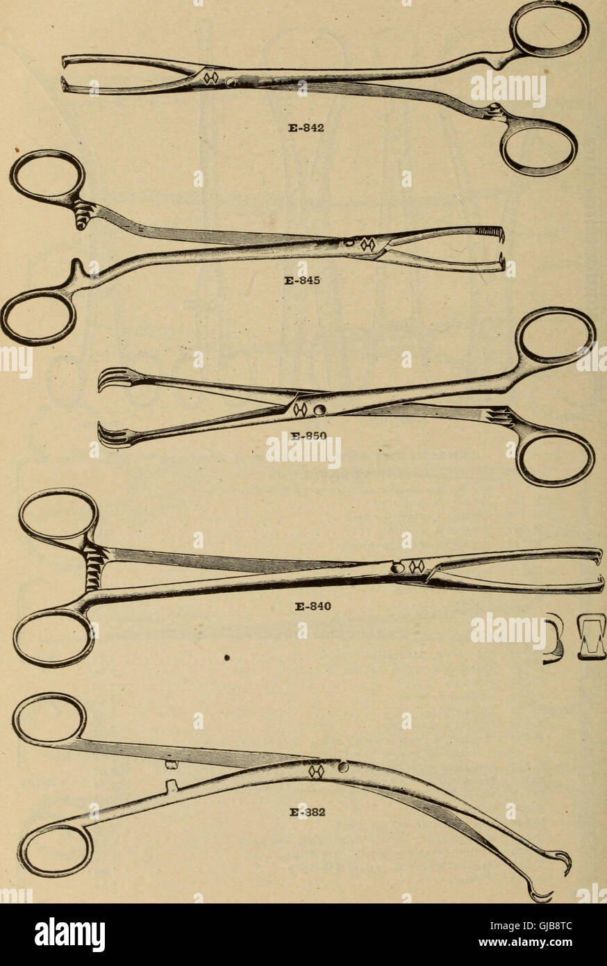 Detailed depictions of various surgical instruments hi-res stock ...