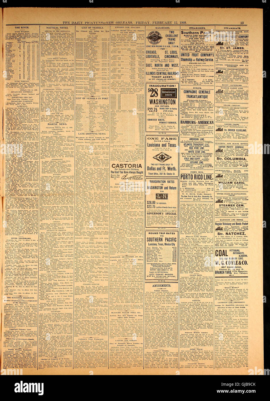 The 1909 edition of The Daily Picayune newspaper provides news and ...