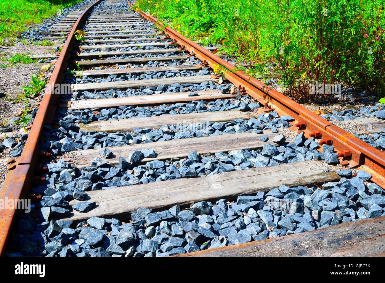 Rusty old railway tracks in Finland Stock Photo - Alamy