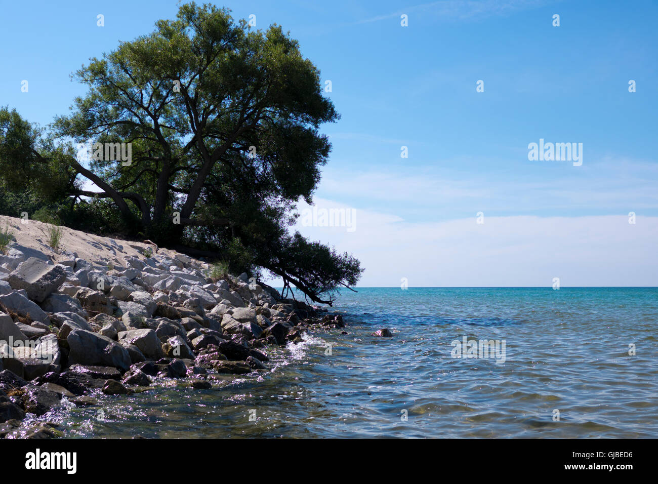 Lake Michigan shoreline near Duck Lake State Park north of Muskegon ...