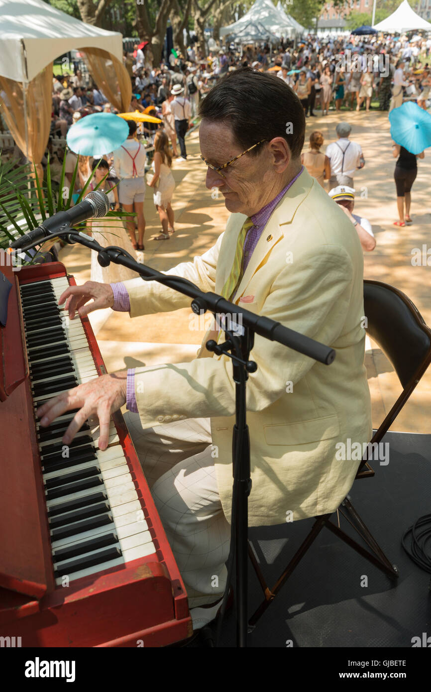 New York, NY USA - August 13, 2016: Pianist Peter Mintun preforms at ...