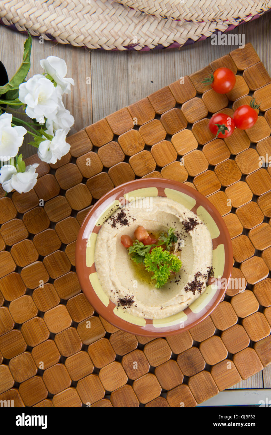 hummus popular arabic food Stock Photo - Alamy
