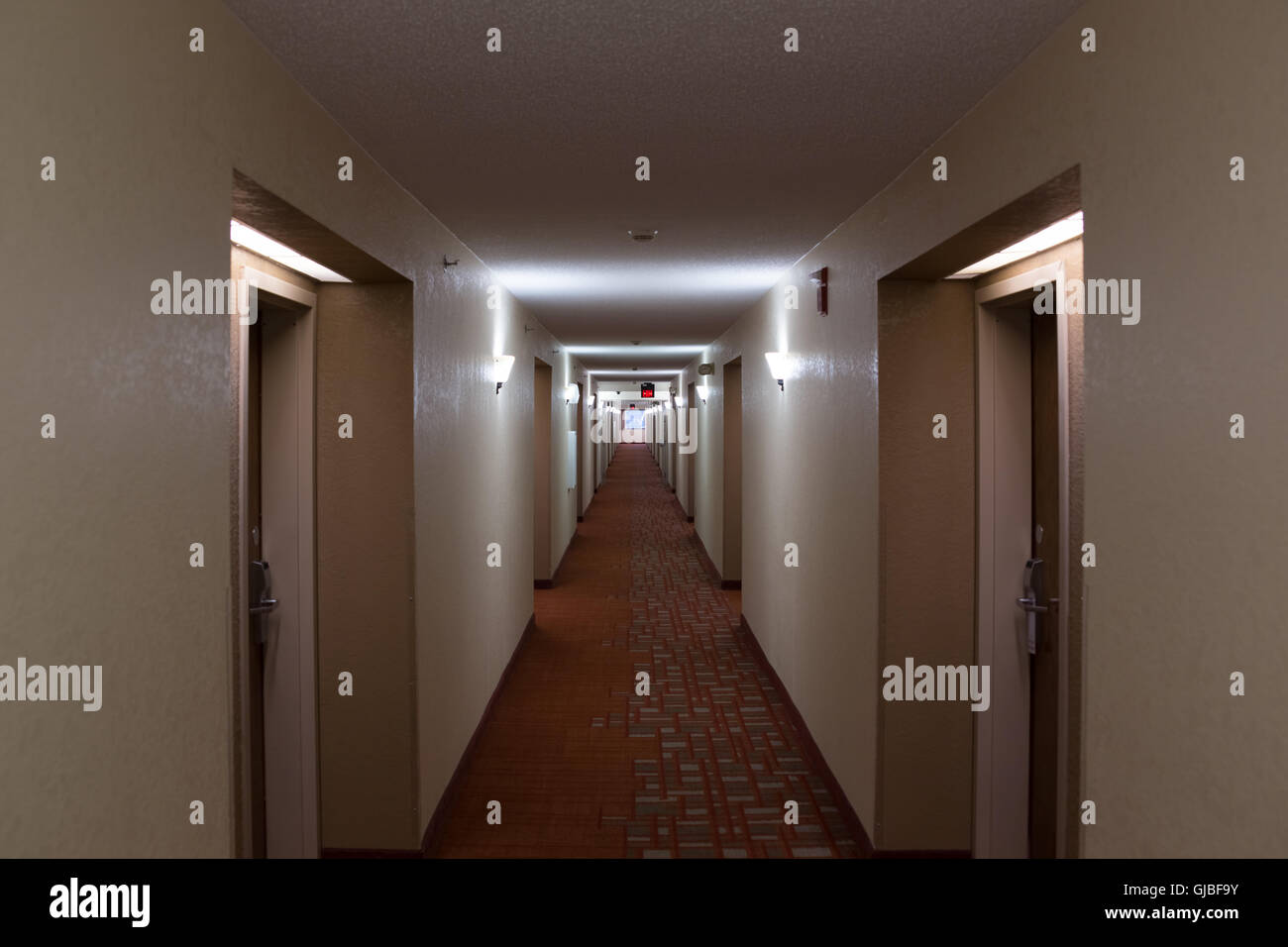 Motel / Hotel hallway Stock Photo - Alamy