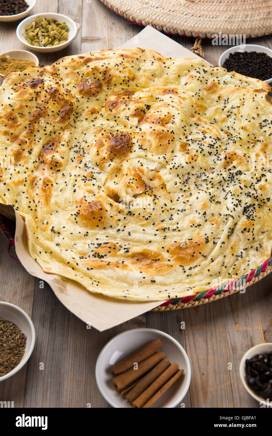 Malawah or Malawach traditional yemeni bread Stock Photo - Alamy