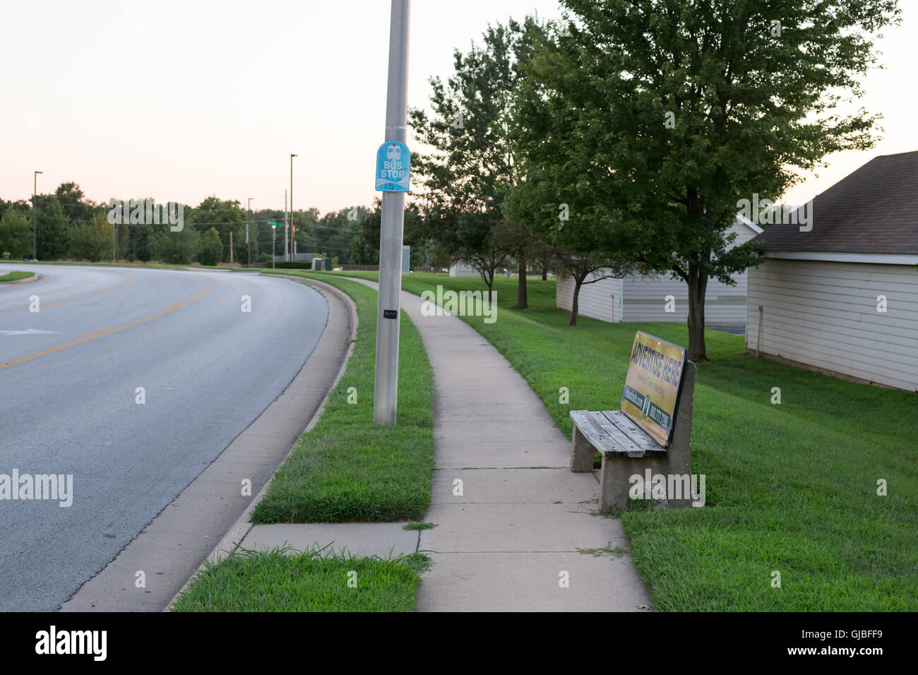 Bus stop bench hi-res stock photography and images - Alamy