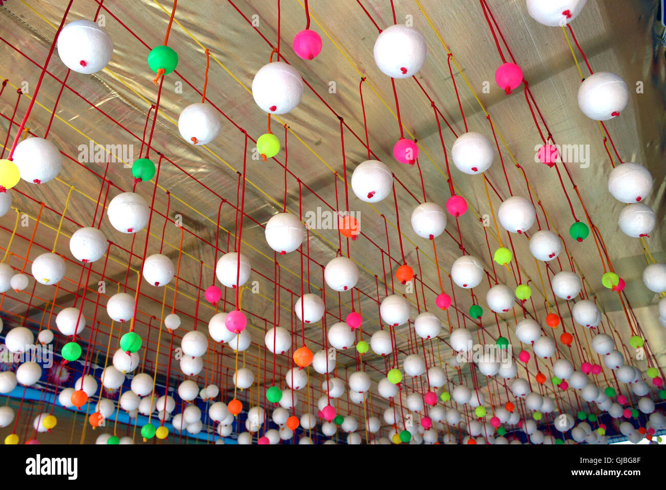 Colorful pattern background. Different color ball hanging on top Stock ...