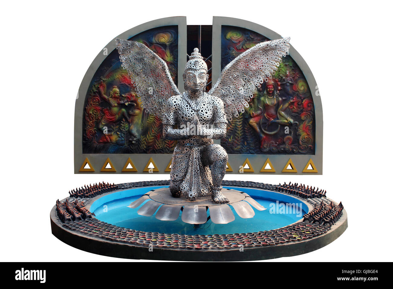 Abstract colorful statue of mythological subject. Mahabharat character ...