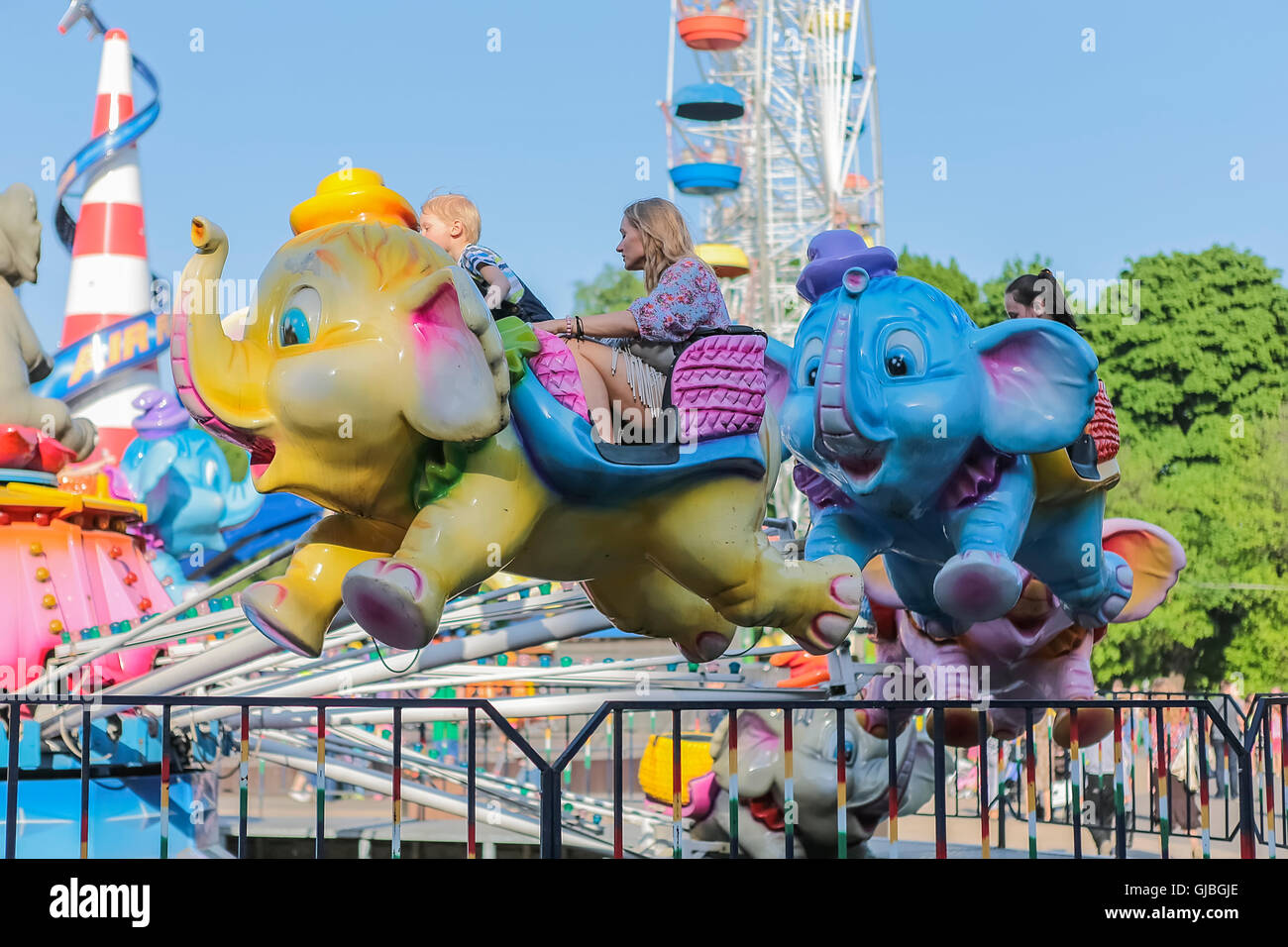 Entertainment attractions in the park, Moscow, Russia Stock Photo - Alamy
