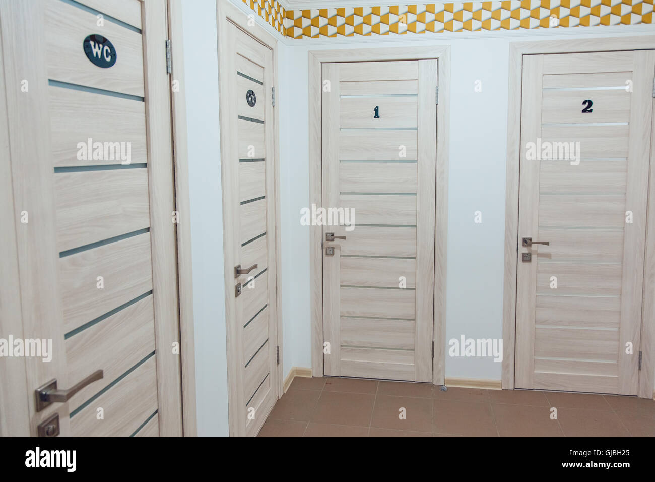 The corridor in hostel. restroom. rooms. interior Stock Photo - Alamy