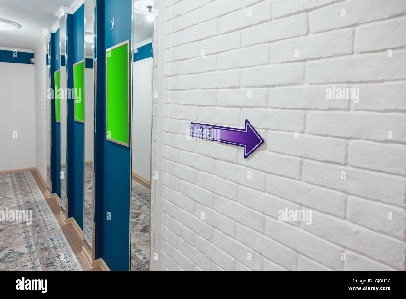 The corridor in hostel. beautiful interior. mirror Stock Photo - Alamy