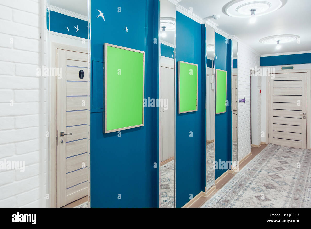 The corridor in hostel. restroom. rooms. interior Stock Photo - Alamy