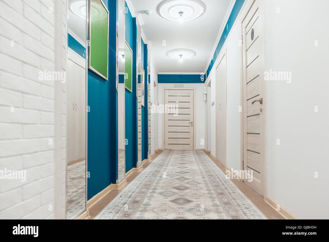 The corridor in hostel. restroom. rooms. interior Stock Photo - Alamy