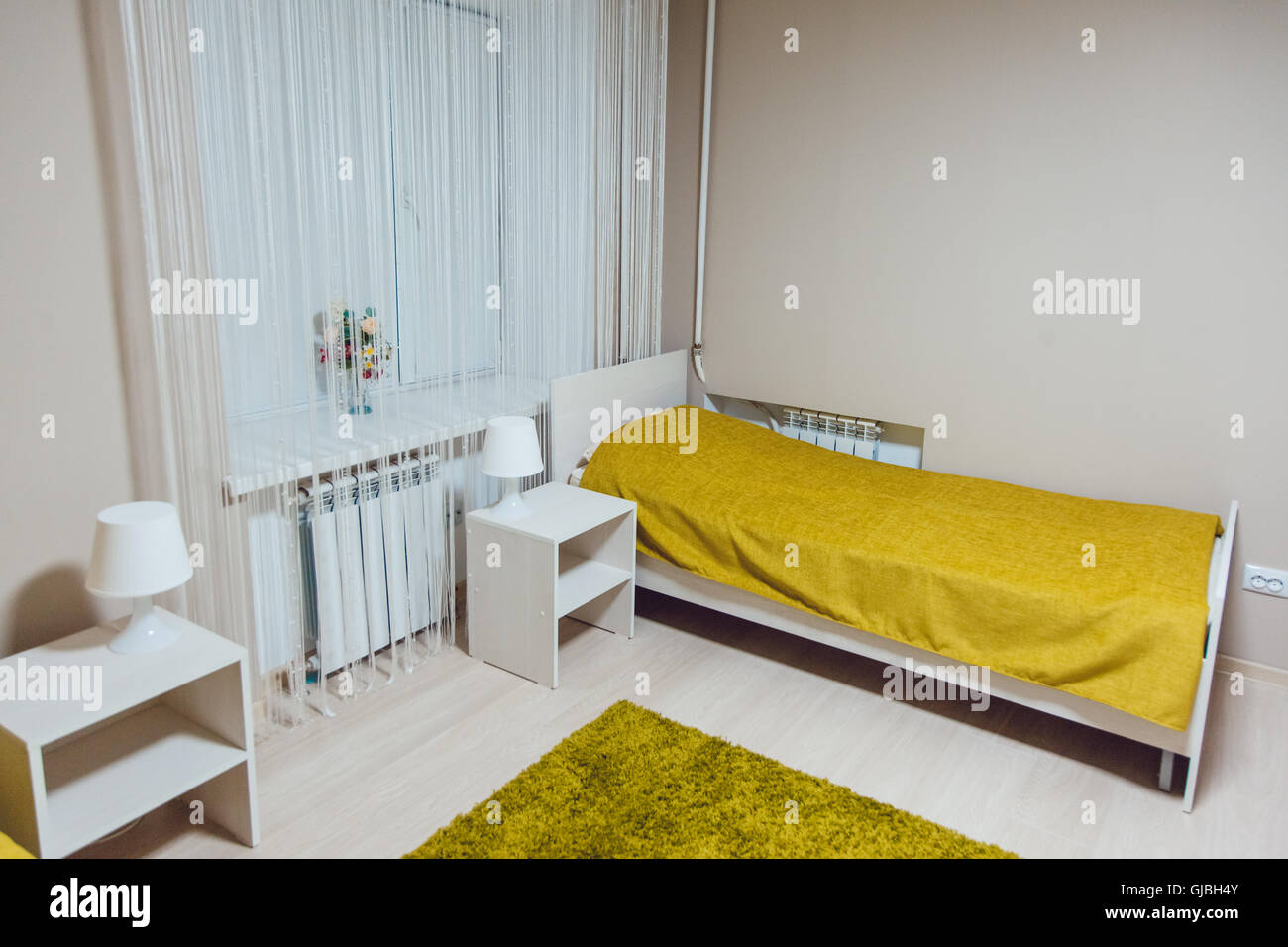 The hostel interior - bedroom. beautiful interior. bed Stock Photo - Alamy