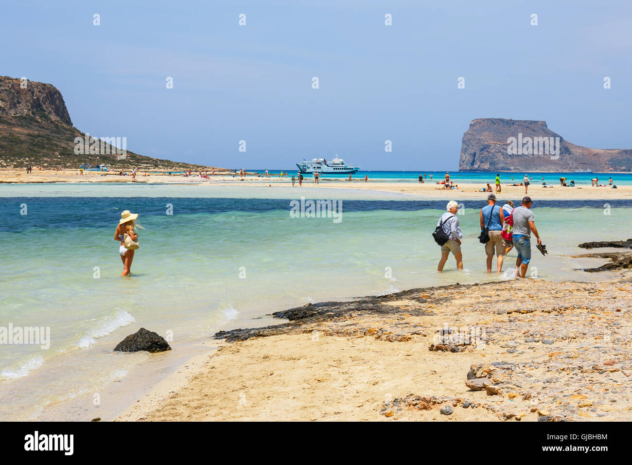 Crete, Greece - 24 May, 2016: Unidentified people sunbathing and ...