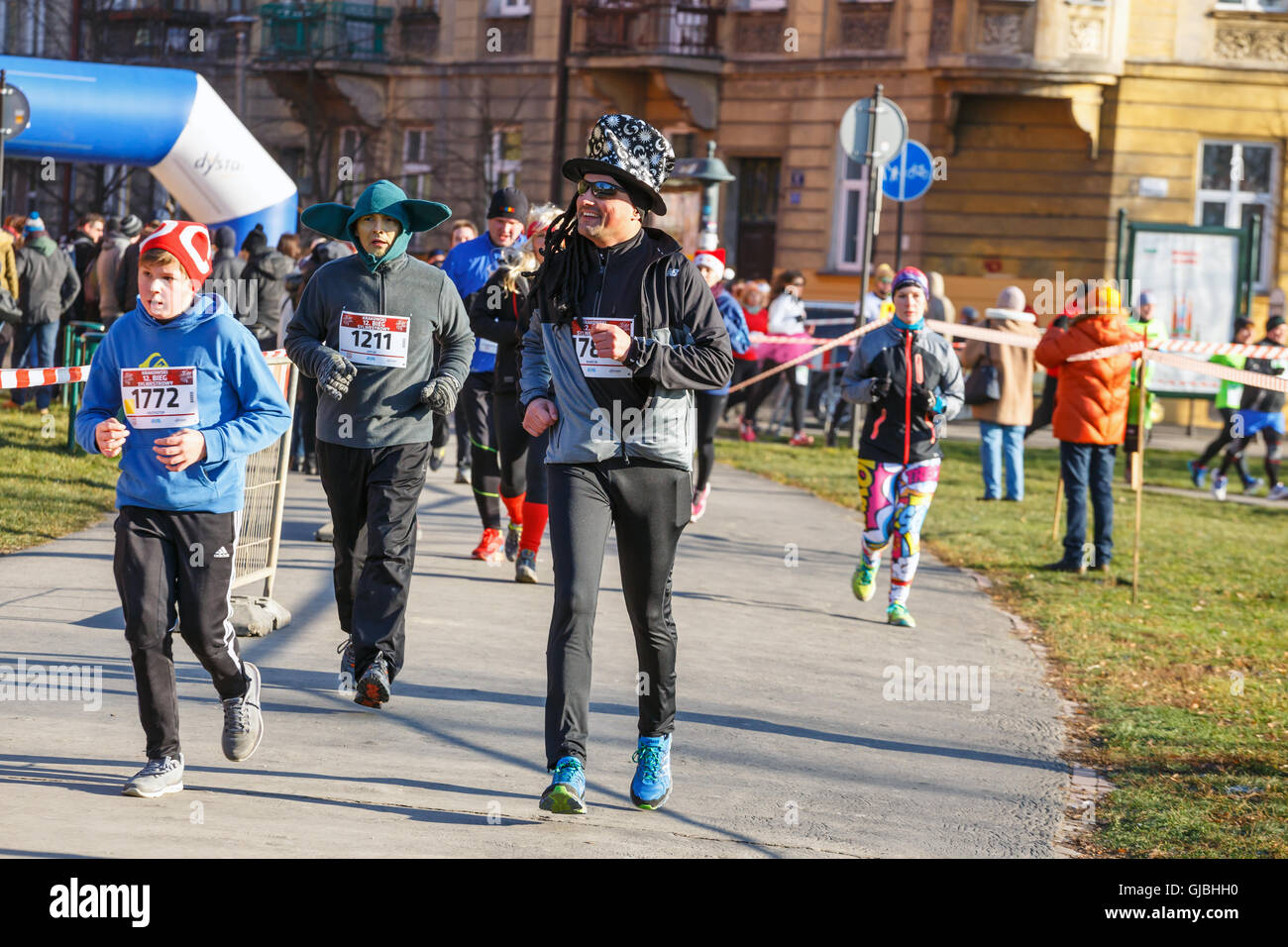 Krakow, Poland - December 31, 2015: 12th New Year's Eve Race in Krakow ...