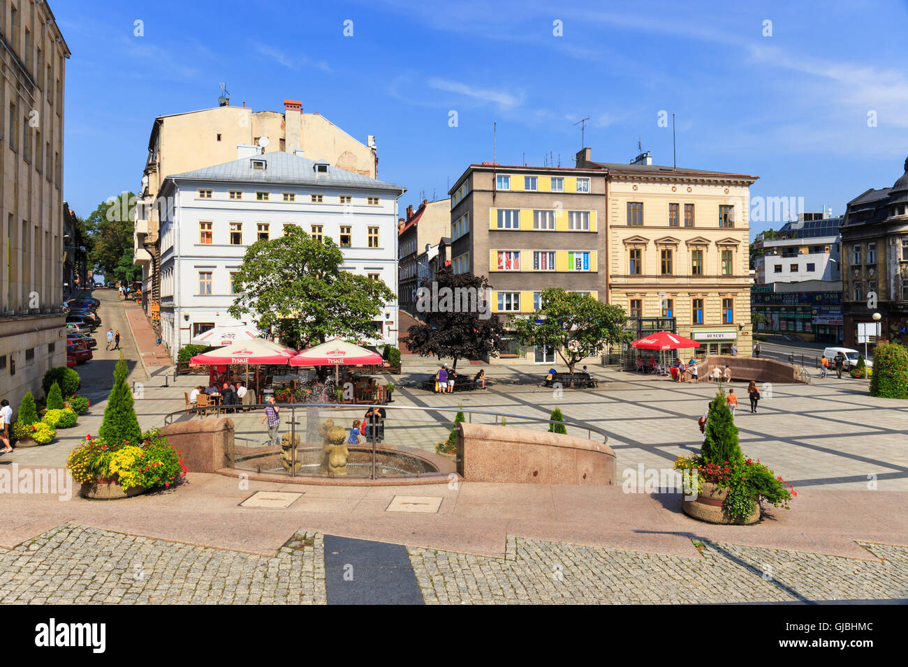 Bielsko Biala, Poland - September 07, 2014: View of the historical part ...