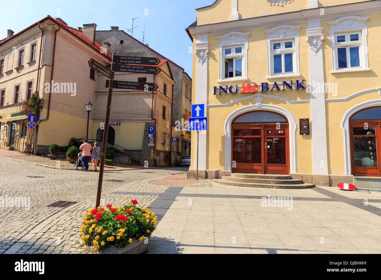 Bielsko Biala, Poland - September 07, 2014: View of the historical part ...