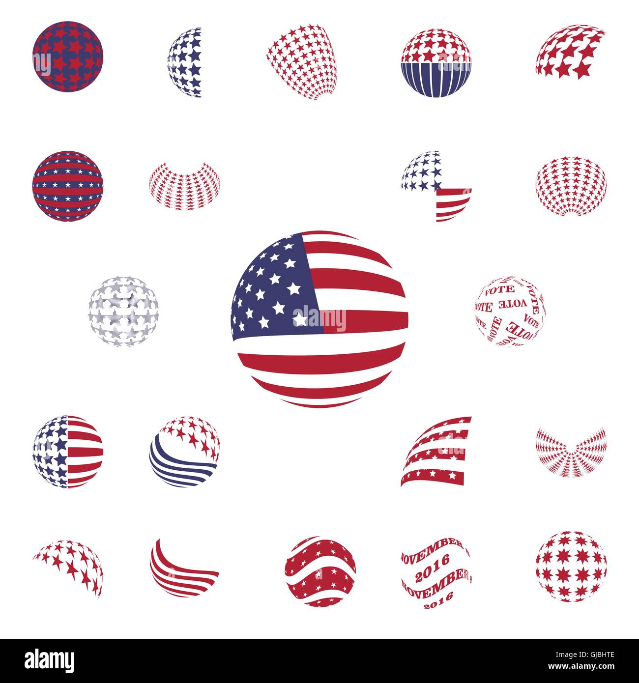 Spherical gray color symbols USA Flag Stock Vector Image & Art - Alamy