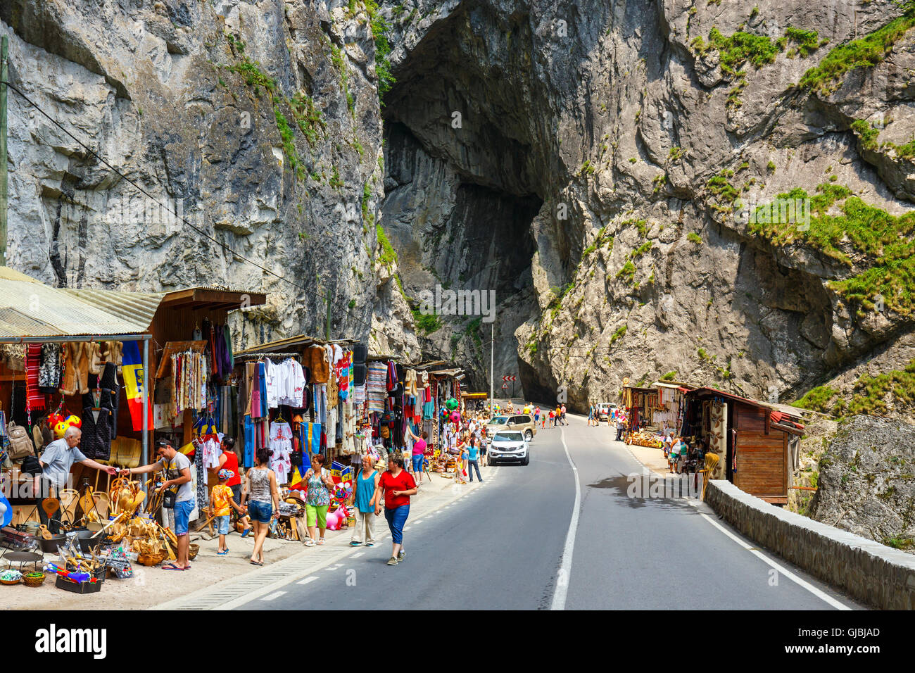 BICAZ GORGES, ROMANIA - JULY 07, 2015 : Tourists visit the Bicaz Canyon ...