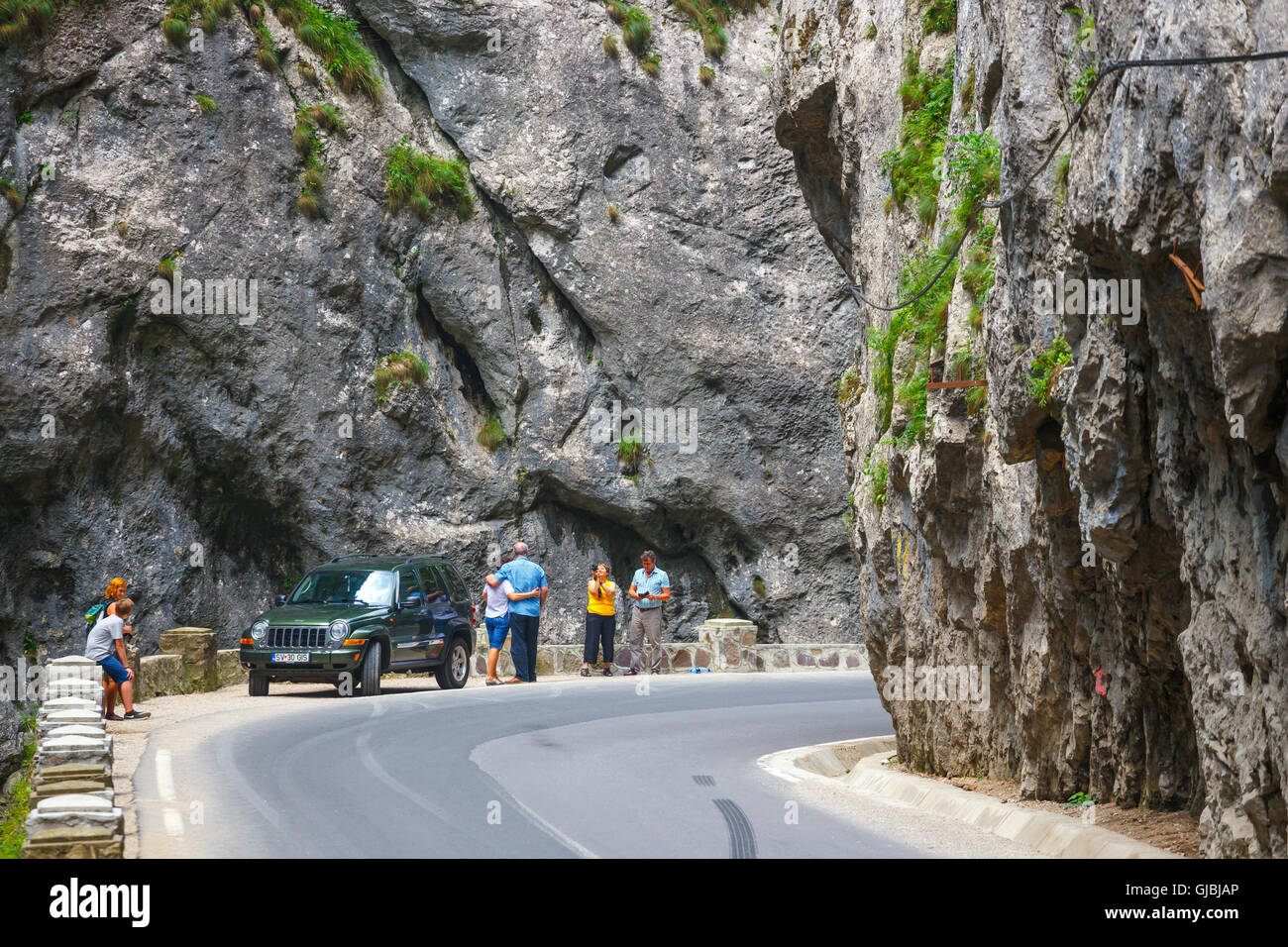 BICAZ GORGES, ROMANIA - JULY 07, 2015 : Tourists visit the Bicaz Canyon ...