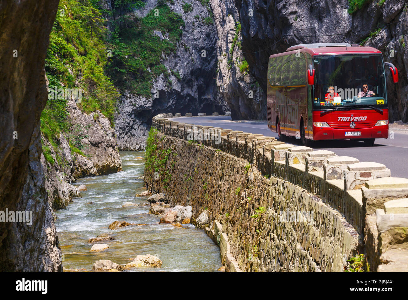 BICAZ GORGES, ROMANIA - JULY 07, 2015 : Tourists visit the Bicaz Canyon ...