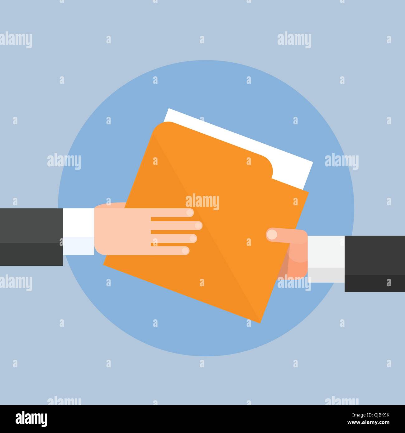 Hands Give Folder Document Papers, Concept Businessmen Share ...