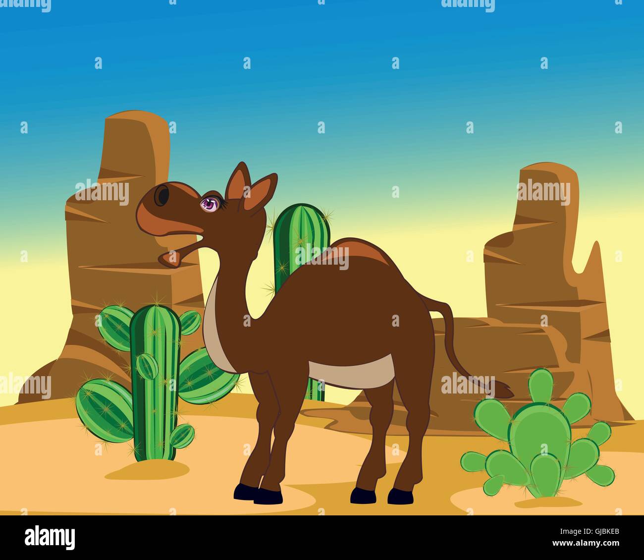 Camel in desert Stock Vector Image & Art - Alamy