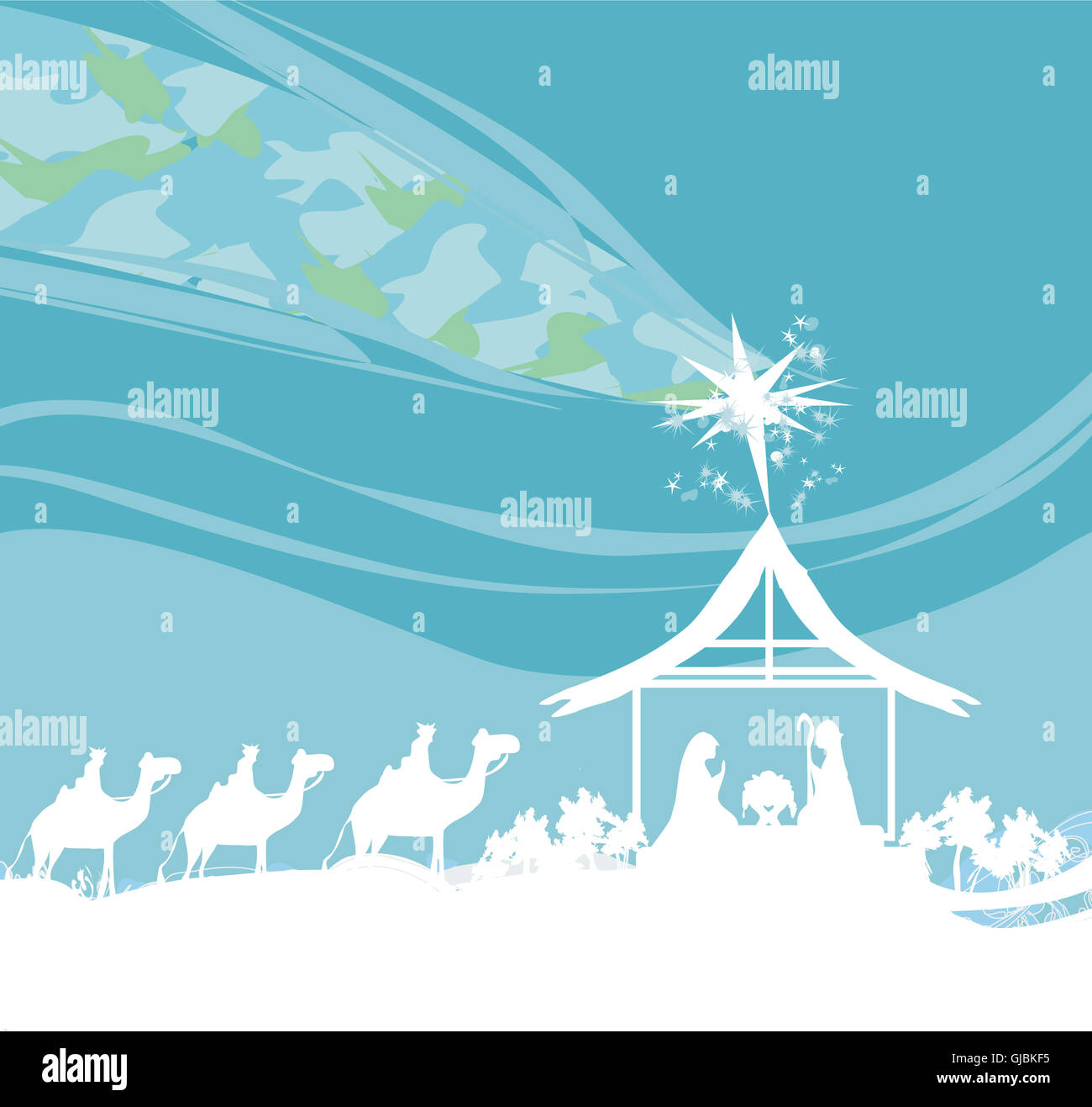 Biblical scene - birth of Jesus in Bethlehem Stock Photo - Alamy