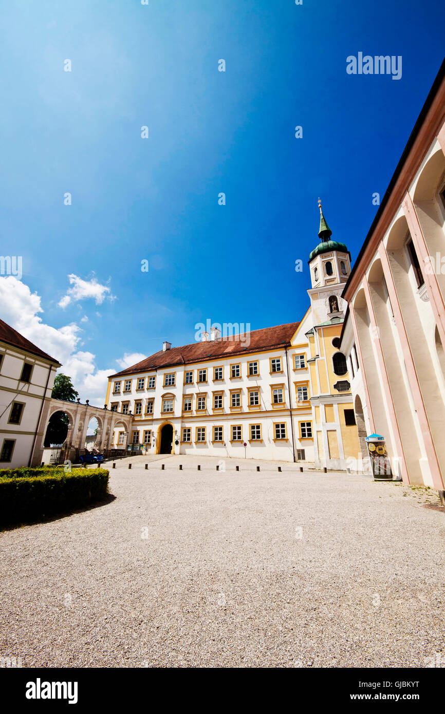 Freising, Bavaria, Germany - The renaissance courtyard of the St. Mary ...